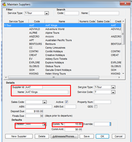 Supplier Table – Tres Technologies