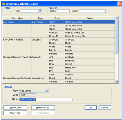 Marketing Codes Table – Tres Technologies