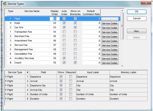 Service Types Table – Tres Technologies
