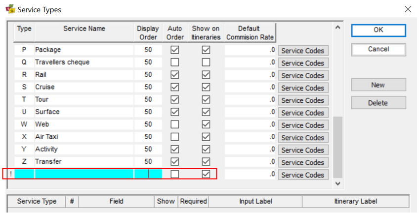 Service Types Table – Tres Technologies