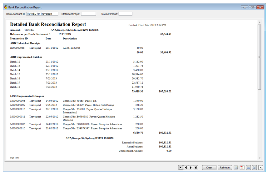 Bank Reconciliation – Tres Technologies
