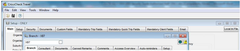 Branch and Setup Screens – Tres Technologies