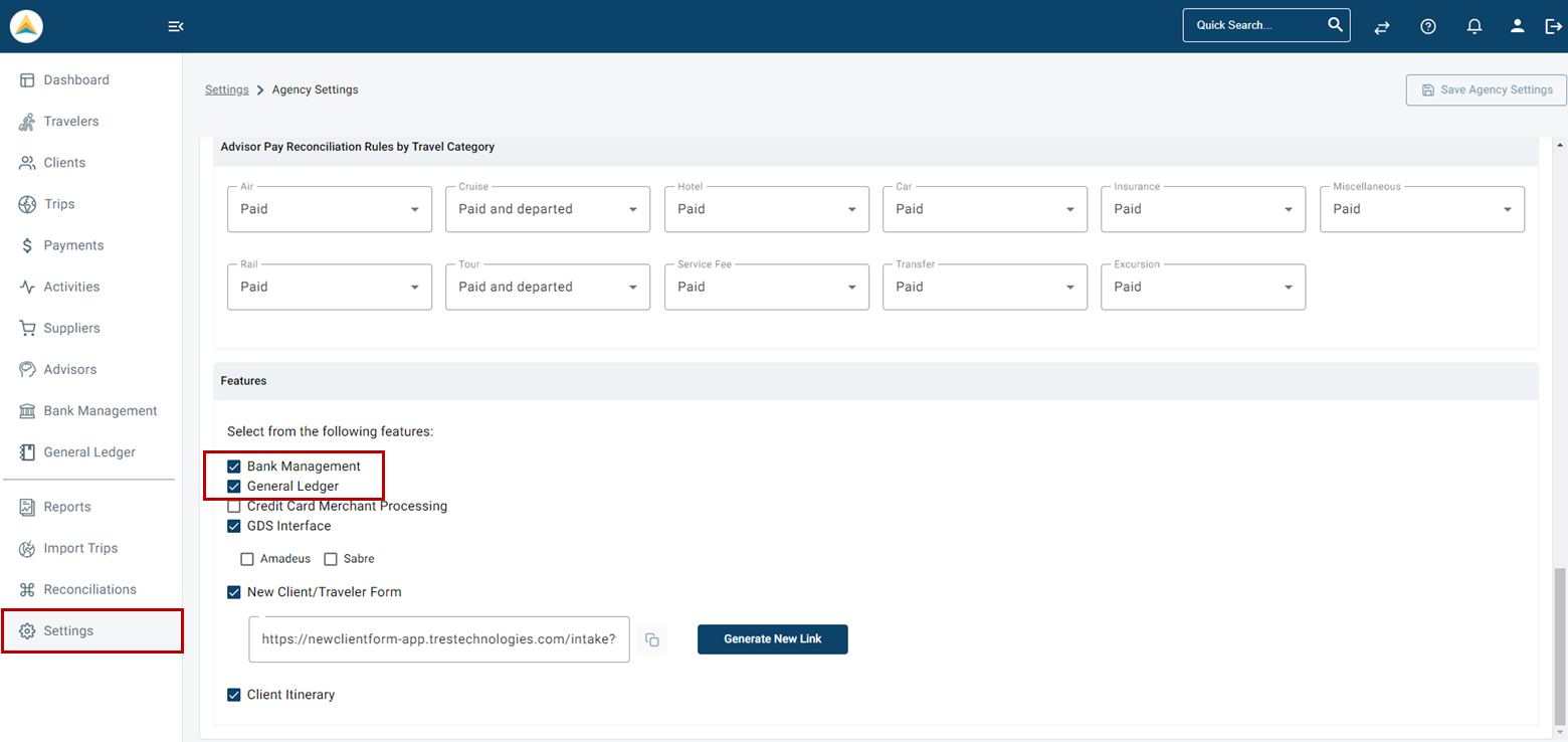 Setting up Tres Bank Management – Tres Technologies