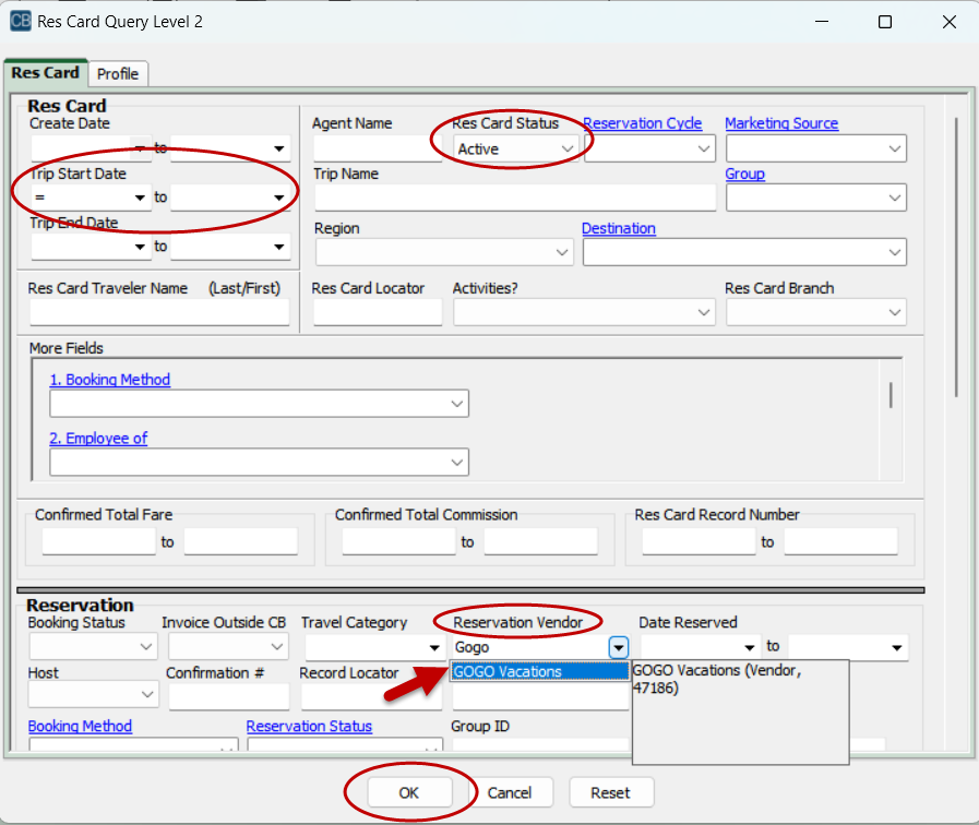 How to find GoGo reservations in ClientBase Windows and ClientBase ...