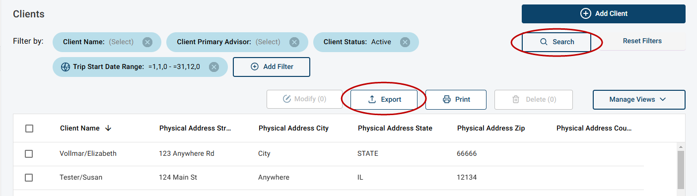 Exporting Client Profiles / Addresses in Tres – Tres Technologies