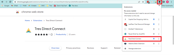 Installing The Direct Connect Extension for Tres – Tres Technologies