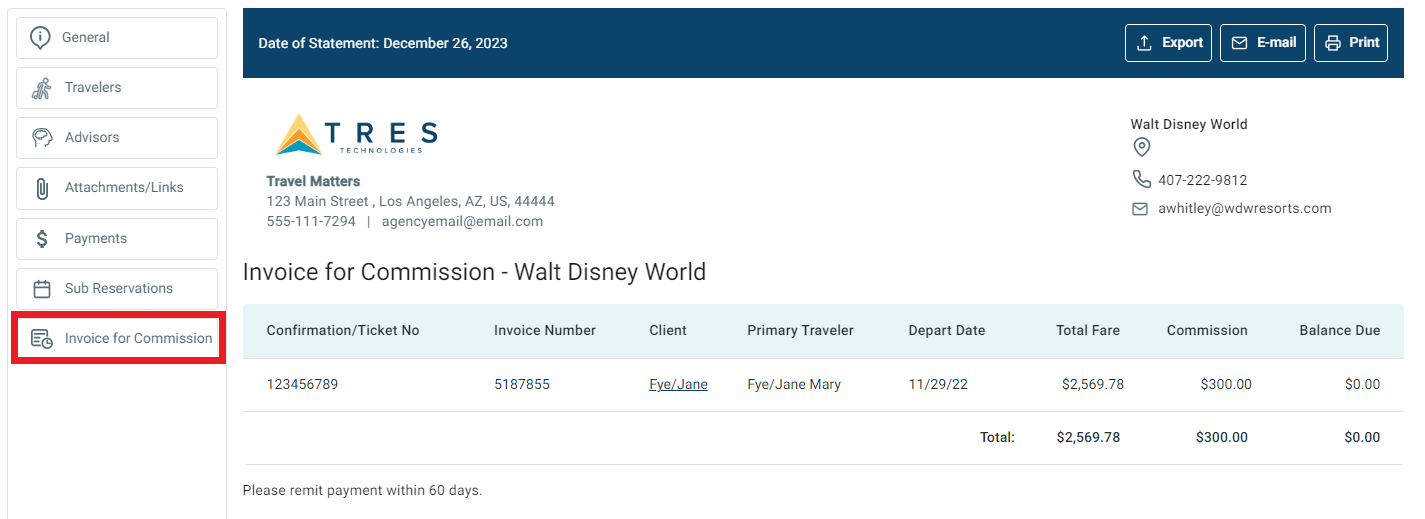 Tres Invoice for Commission – Tres Technologies