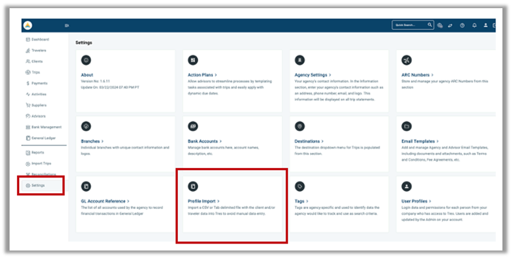 Tres - Profile Import – Tres Technologies