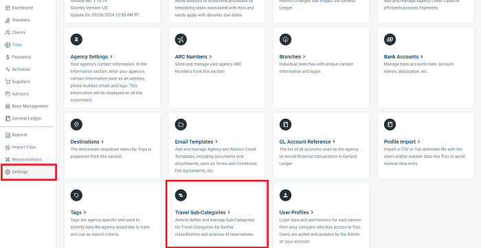 Tres - Travel Sub-Categories – Tres Technologies