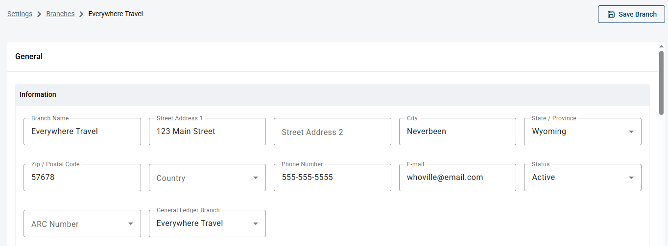 General Ledger Branches for Income Statement – Tres Technologies
