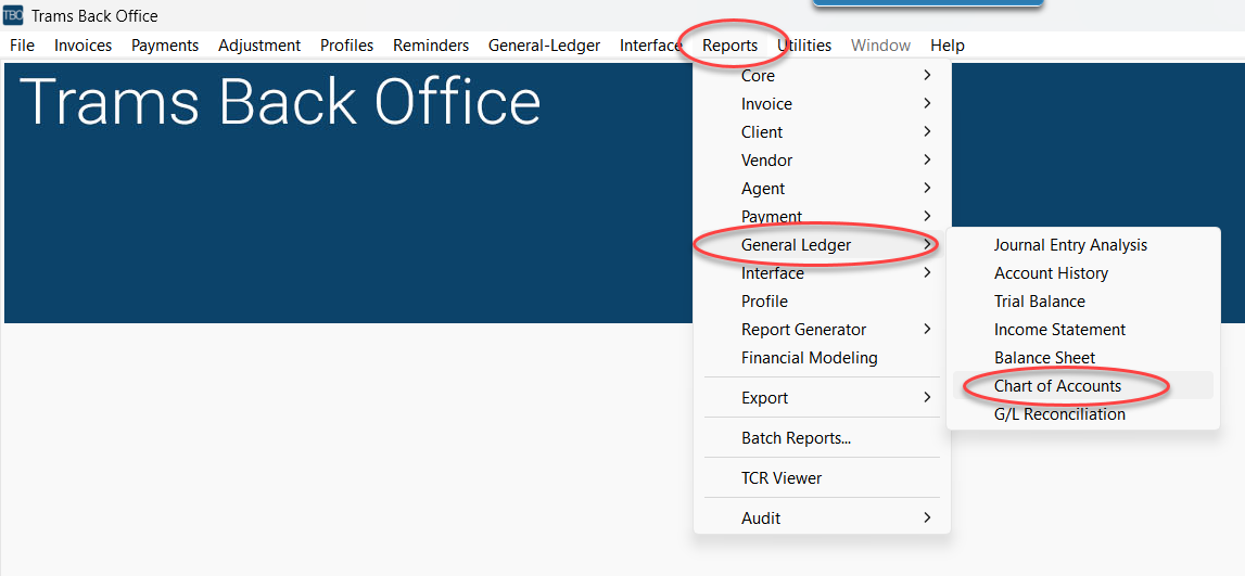 Export Chart of Accounts from Trams Back Office – Tres Technologies
