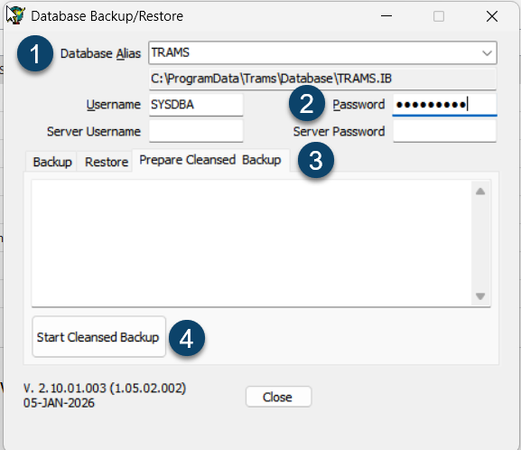 Trams and ClientBase Backup for Testing or Actual Tres Conversions ...