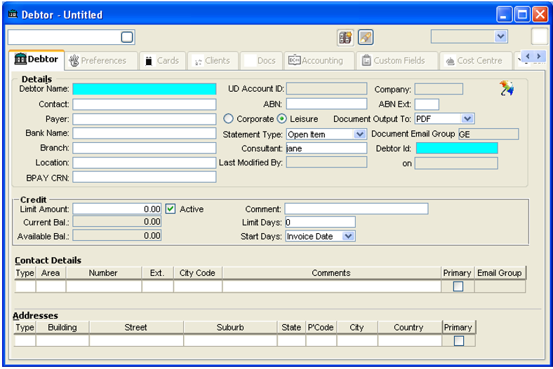 Opening and Creating a Debtor File – Tres Technologies