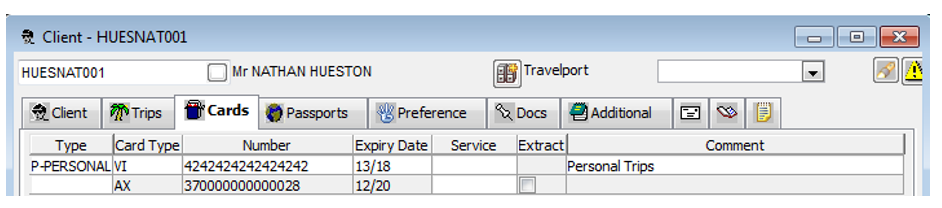 Trips & Cards Tab – Tres Technologies