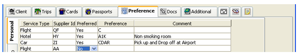 Preference Tab – Tres Technologies