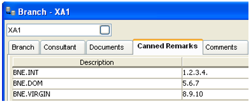 Canned Remarks Tab – Tres Technologies