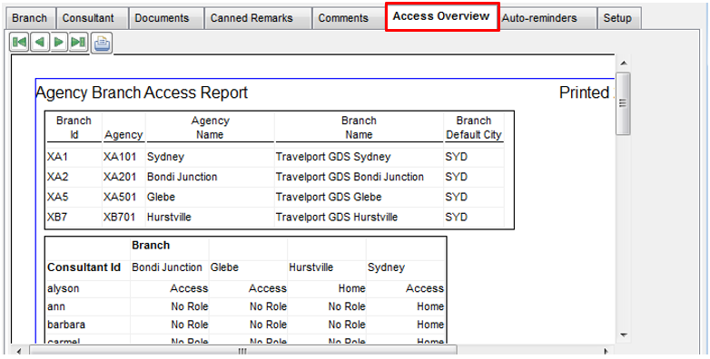 Access Overview Tab – Tres Technologies