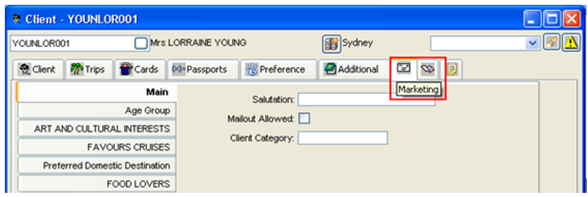 Trip and Client File Marketing Entries – Tres Technologies